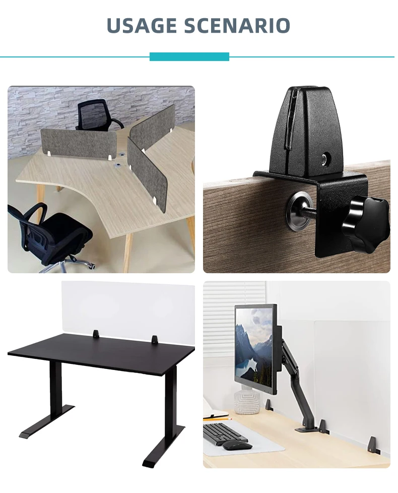 Aluminum Alloy Screen Partition Clips for Office Desks