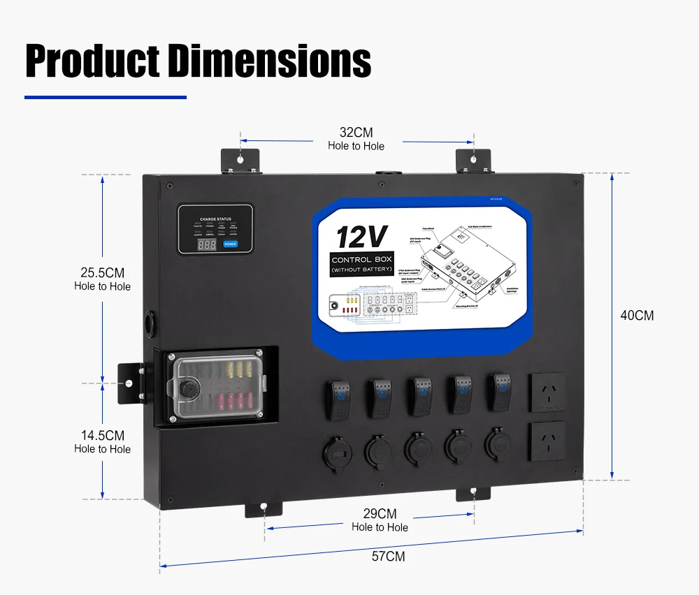 12v Control Hub Power Control Box In-built 40a Dc Dc Charger And 1500w ...