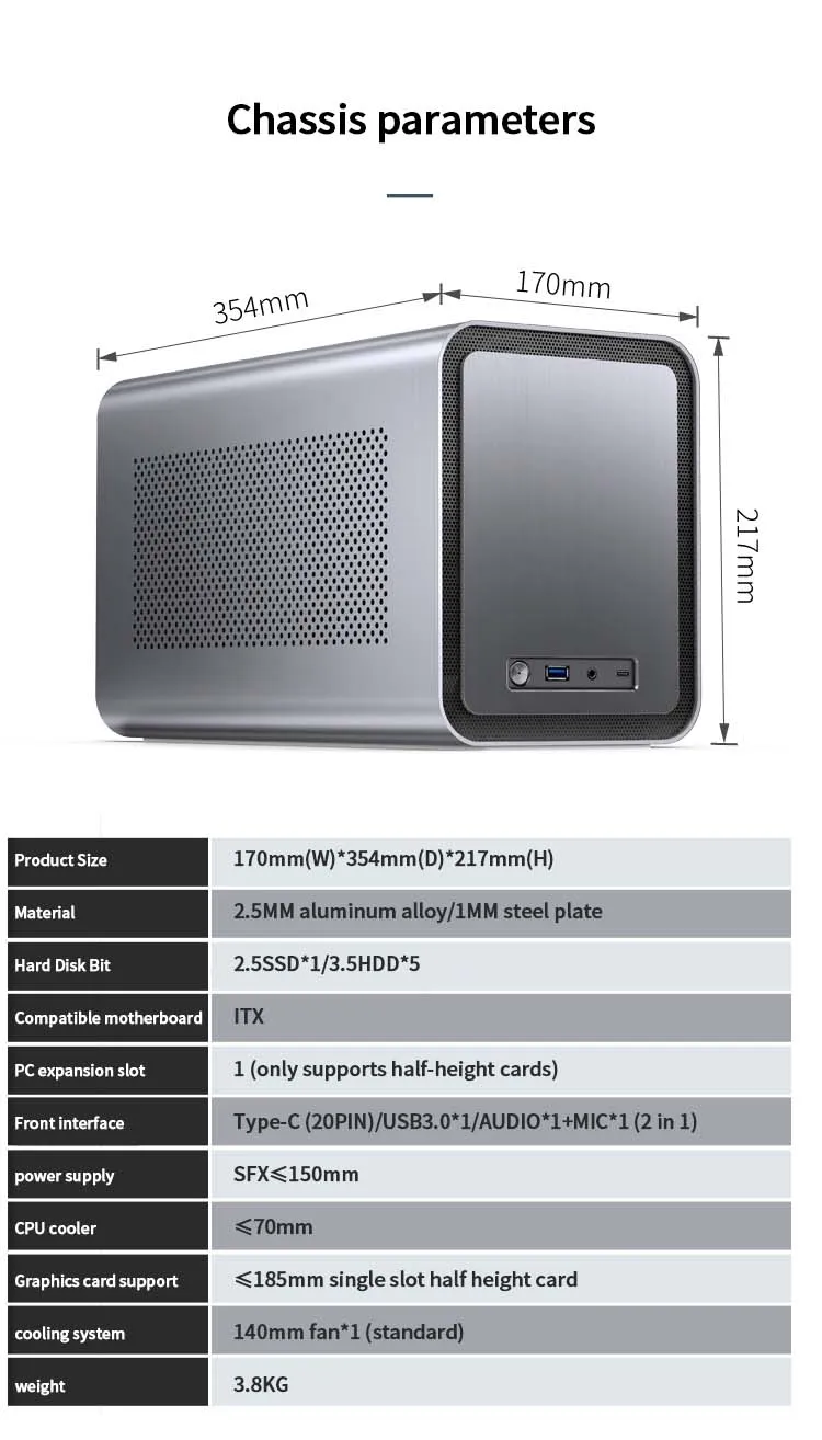 Jonsbo N1-bay NAS aluminum chassis applies to Home office cloud storage ...