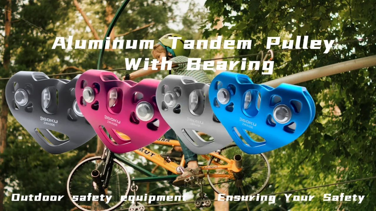 30kn Wire Rope Pulley Aluminum Tandem Pulley For Climbing - Buy ...