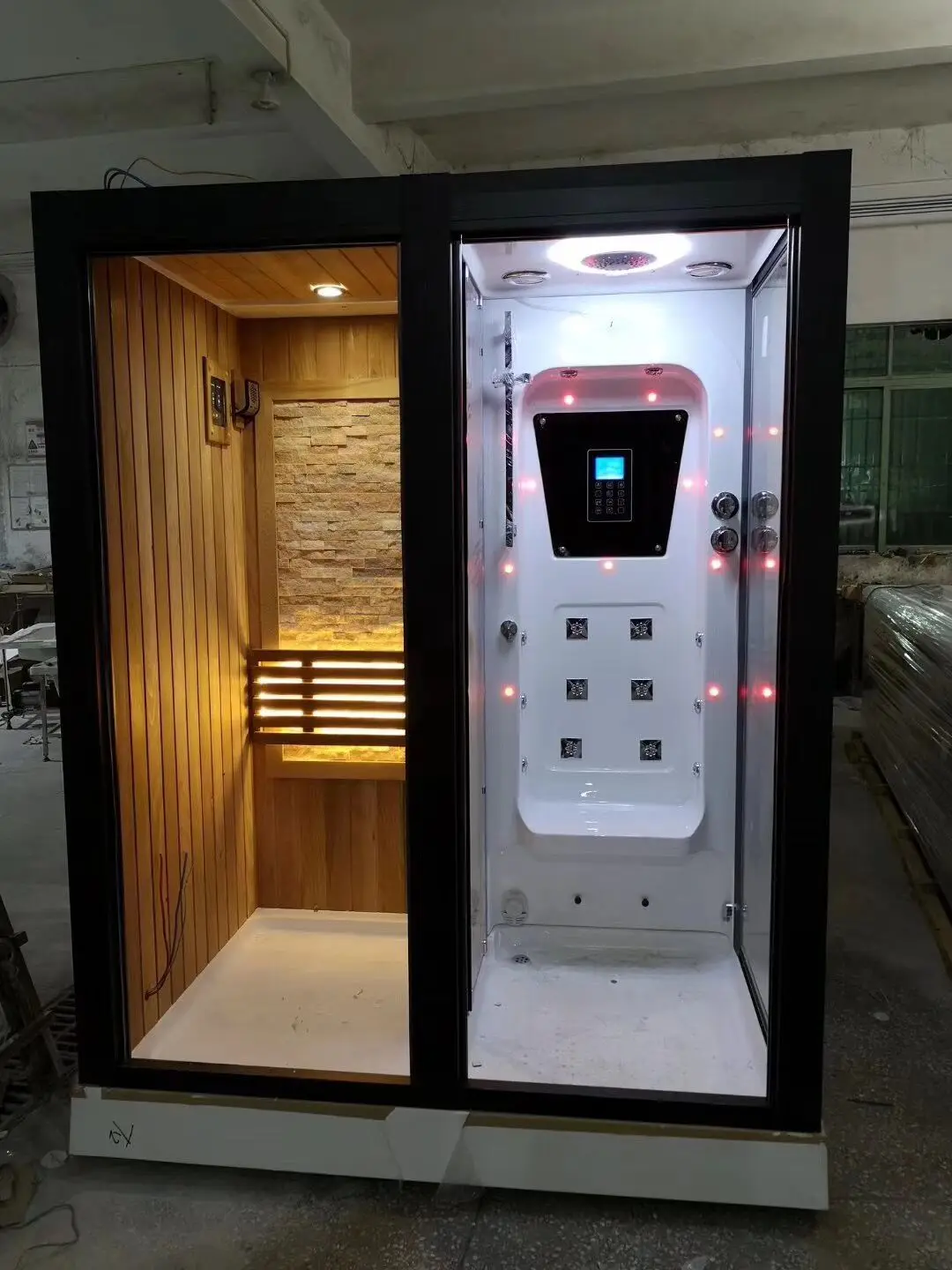 Modern Bathroom Luxury Steam Sauna Combo Shower Sauna Combines Wet ...