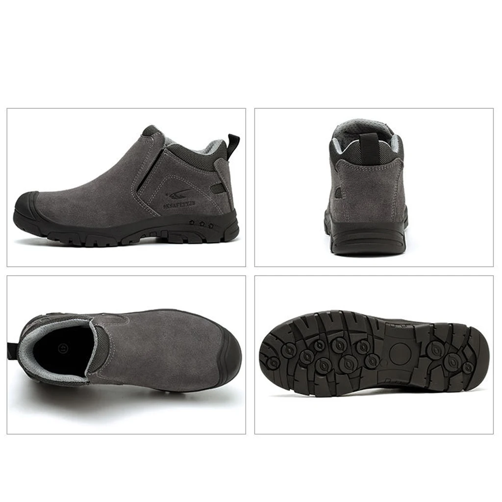 Dark Grey 6KV Insulation Leather Men Safety Shoes Electric Hazard ...