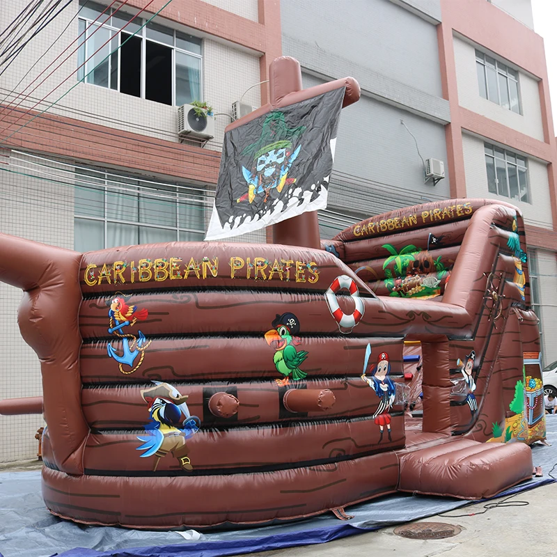 Outdoor Pirate Ship Boat Combo Jumper Inflatable Slides With Bouncer ...