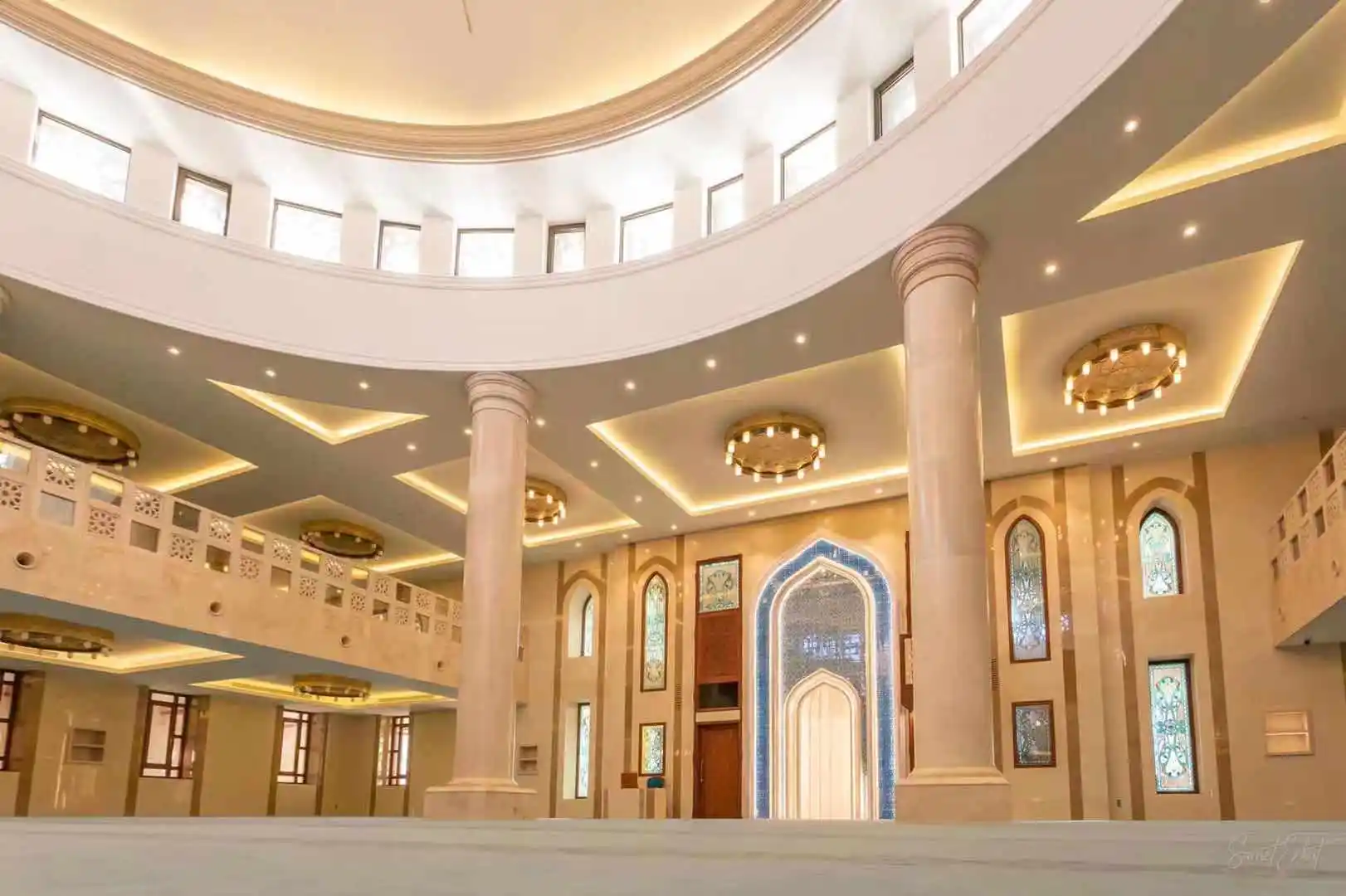 Customized Mosque Building Design - White Limestone Marble