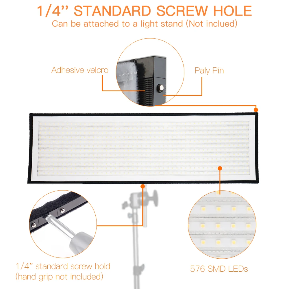 Fl-3090a 30*90cm 5500k Dimmable Daylight Led Continuous Lighting Cloth ...