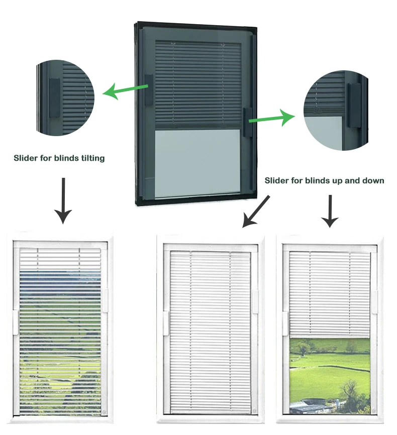 Double Glazed Windows with Internal Blinds - Dustproof & Stylish