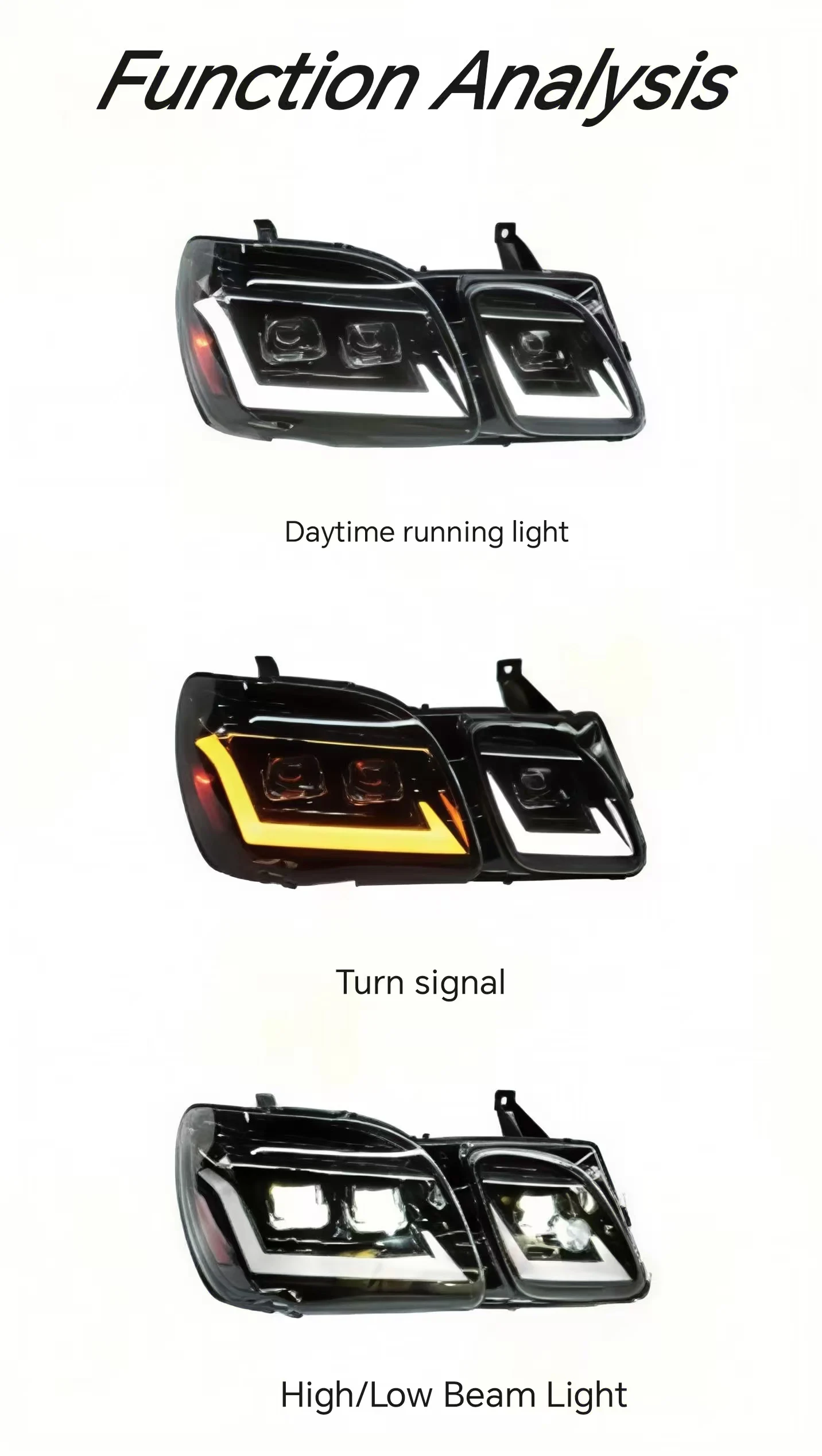 Car Lights for Lexus LX470 Headlight 1998-2007 LED Projetor Head Lamp ...