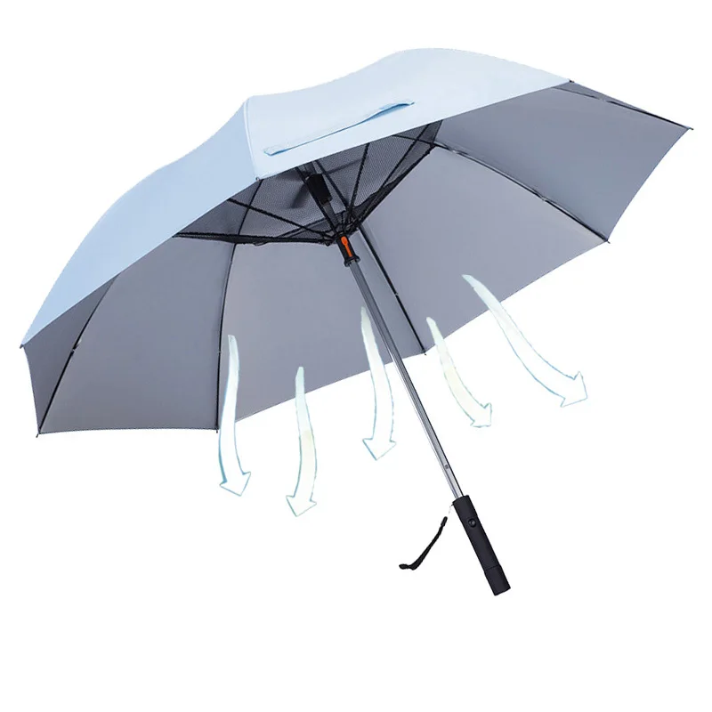 Summer Cooling Smart Umbrella with Built-in Fan USB Charging Golf ...