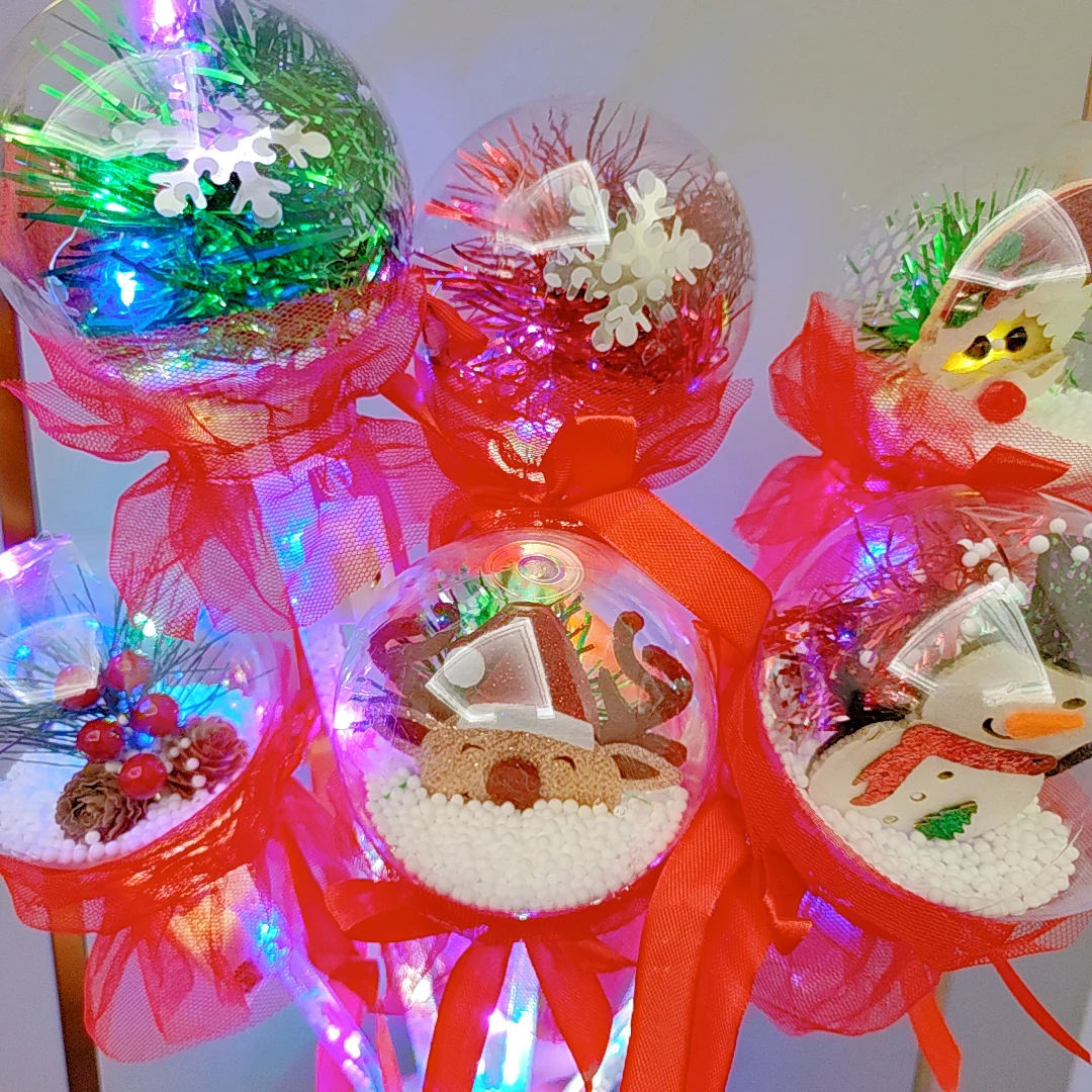 Wholesale Christmas Bobo Balloon Colorful Light Up Transparent Bobo ...