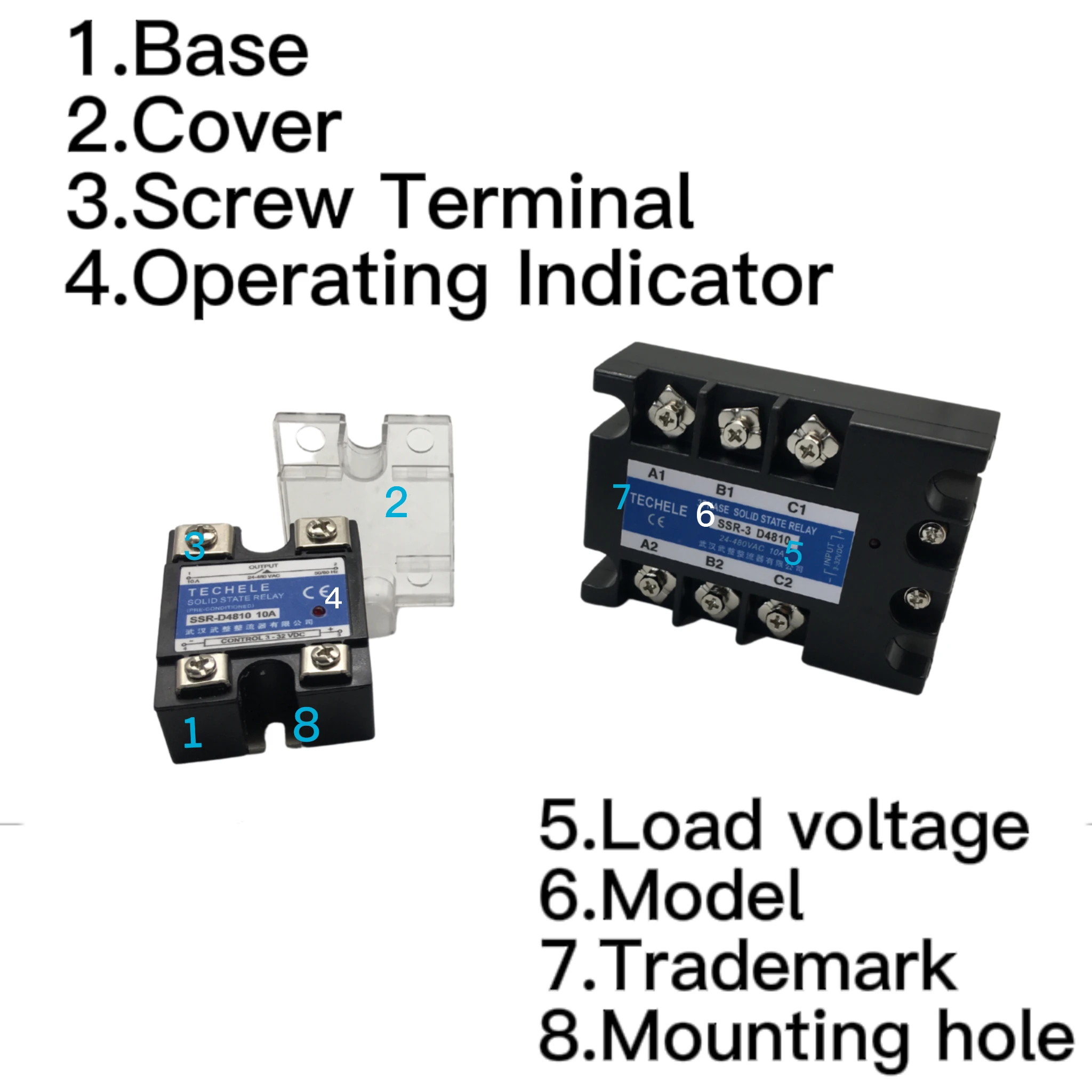 ssr 40da SSR Solid State Relay 10A 25A 40A Single phase Module 3-32V ...