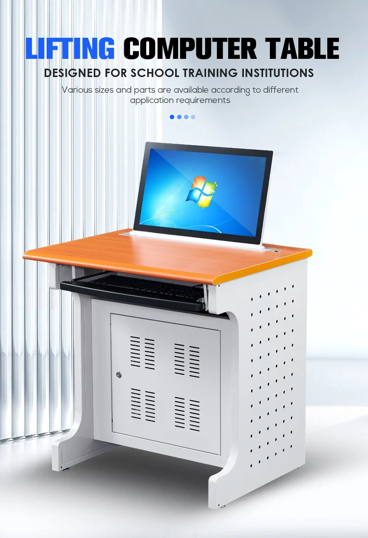 Modern Motorized Monitor Lift with LCD Monitor Computer Desk Paperless ...