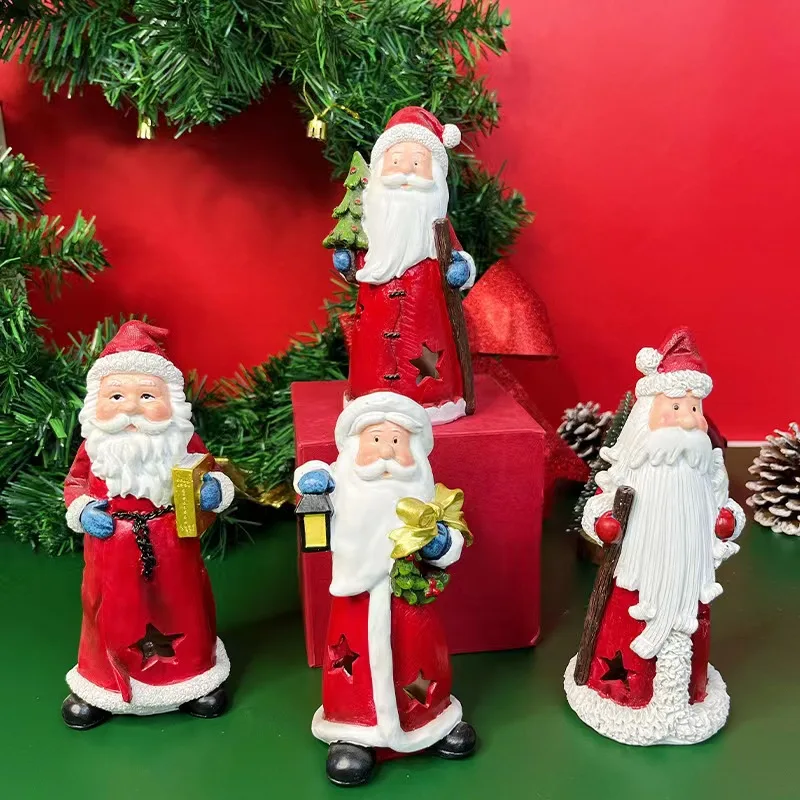 Resin Christmas Santa Lamp For Holiday Decor Christmas Figurines Resin ...