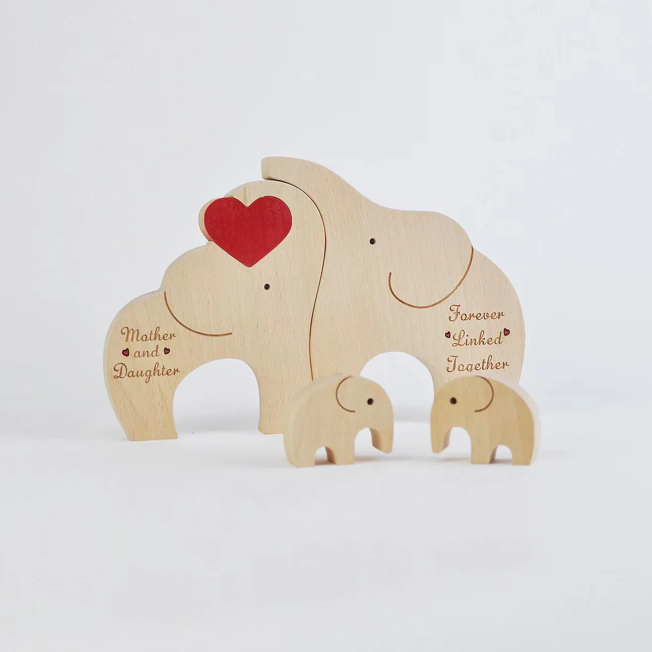 Wooden Decoration Holiday Mother Baby Mother's Day Statue Mother and ...