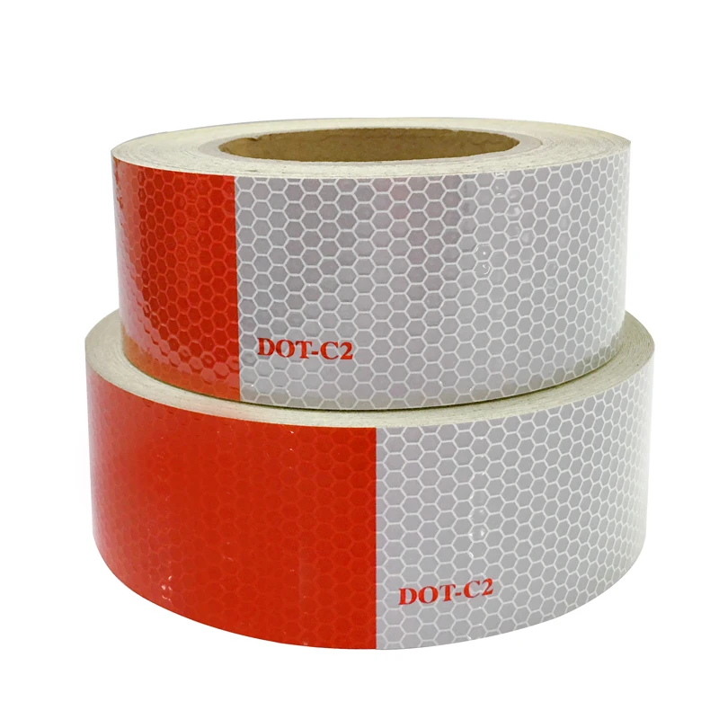 DOT-C2 Red White Vehicle Reflective Warning Tape Reflectorized Sticker ...
