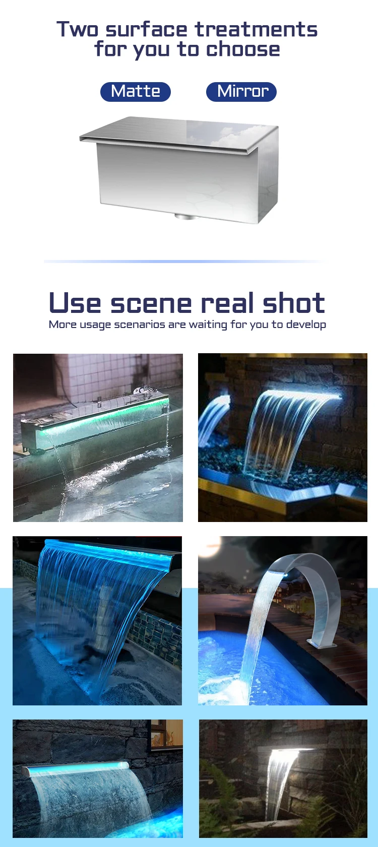 Outdoor Artificial Waterfall - Stainless Steel Water Blade