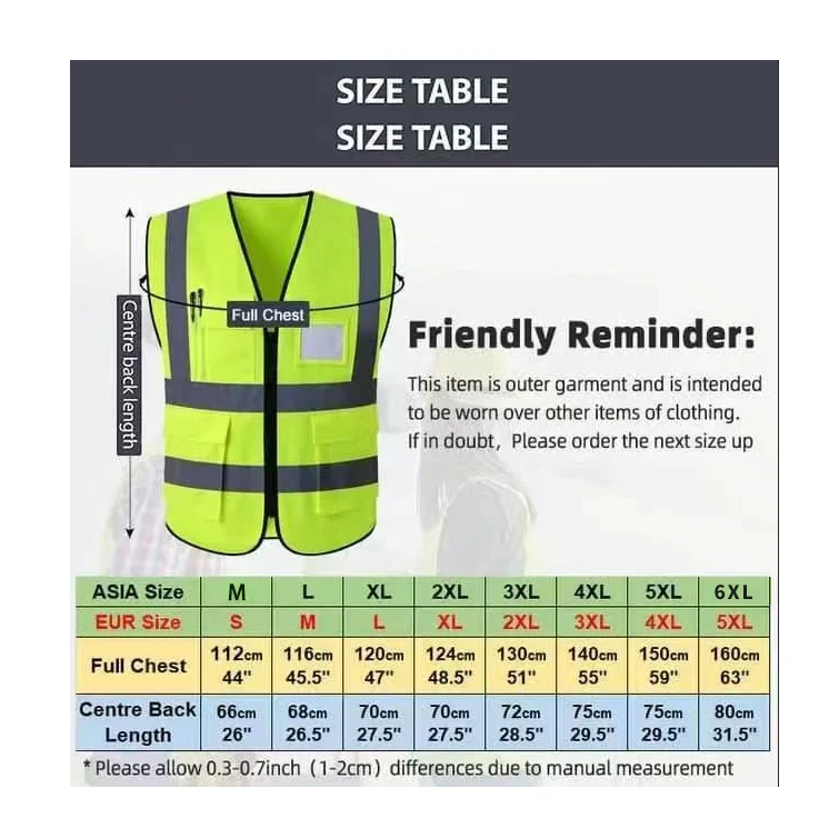 Safety Vests for Men Security Guard Winter Uniform Jacket Hi Vis Vest ...