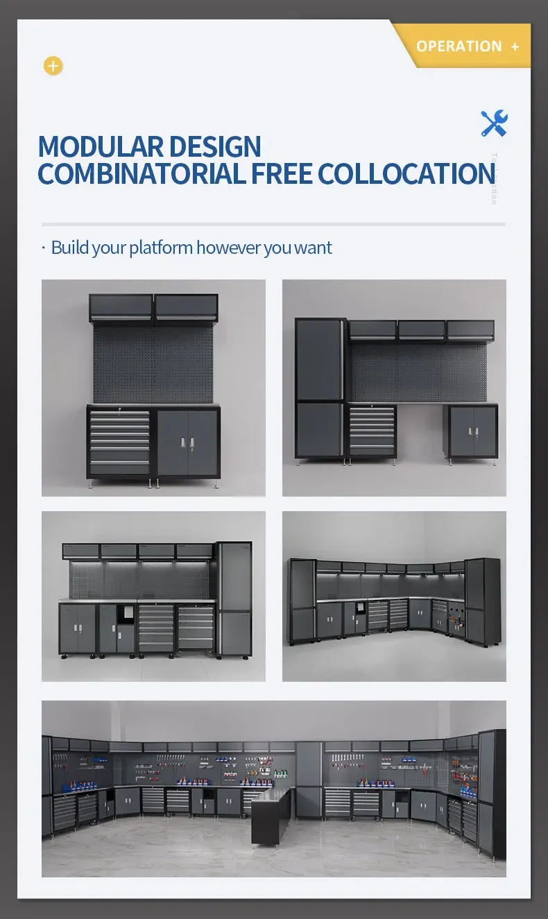 Garage Workstation Modular Workbench Tool Cabinet Workshop Cabinet ...