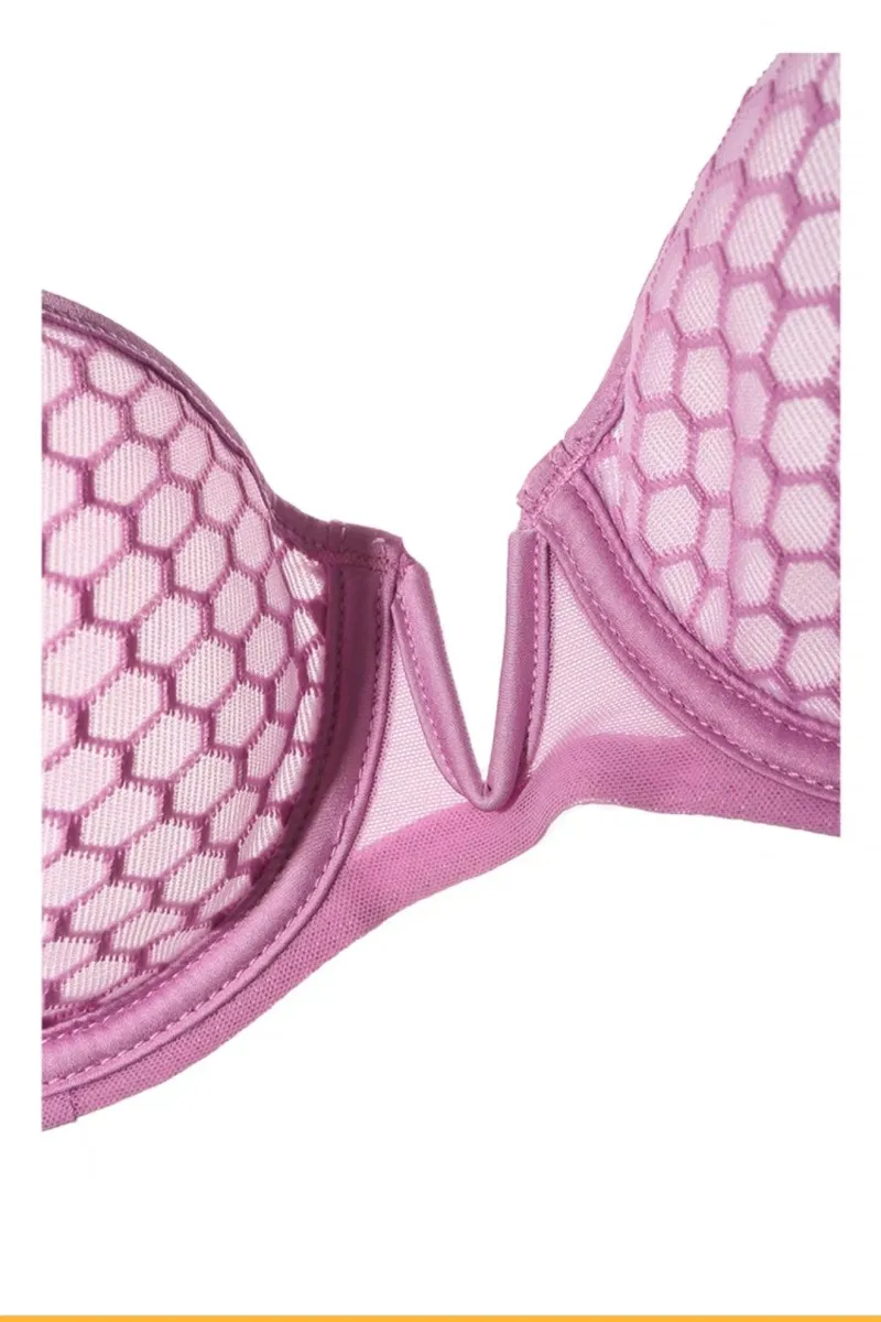 In Stock Sexy Thin Cup Bra And Panty Contrast Lace Bra Set Woman Lingerie Ladies Sexy Lace Bra
