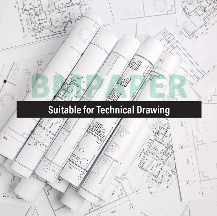20lb CAD Drawing Graph Plotter Paper for Inkjet Printers 30'' X 150ft 2 ...