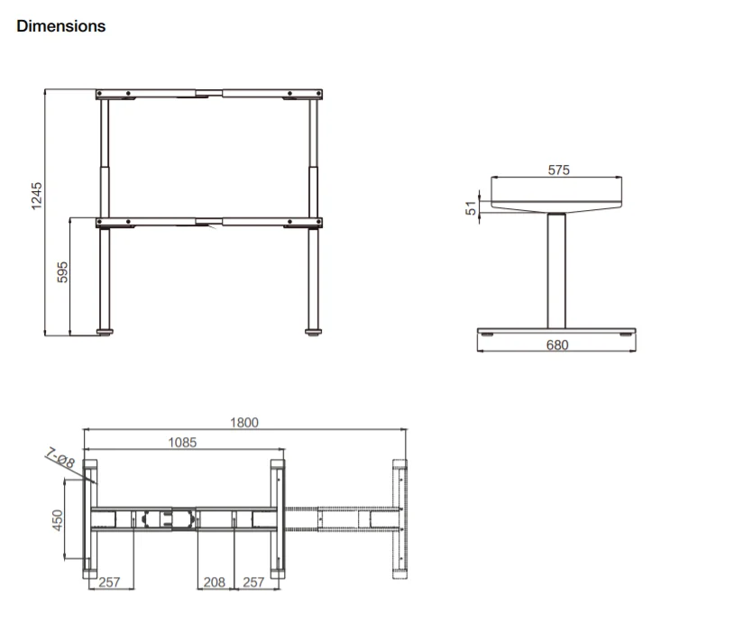 Jiecang Ergonomic Computer Desk Lift Mechanism Electric Lifting ...