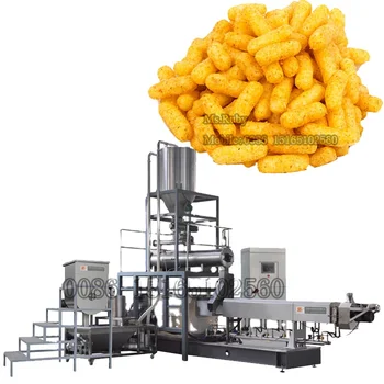 Extruded Inflated Corn Sticks Puffs Snacks Cheese Ball Food Processing ...