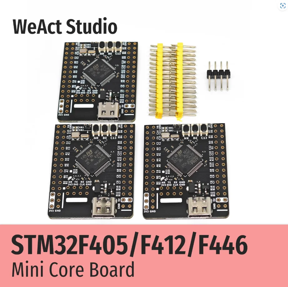 STM32F405RGT6, STM32F412RET6, STM32F446RET6 Core Boards