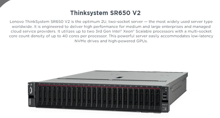 Thinksystem Sr650 V2 Rack Server Intel Xeon Silver 4310t Processor ...