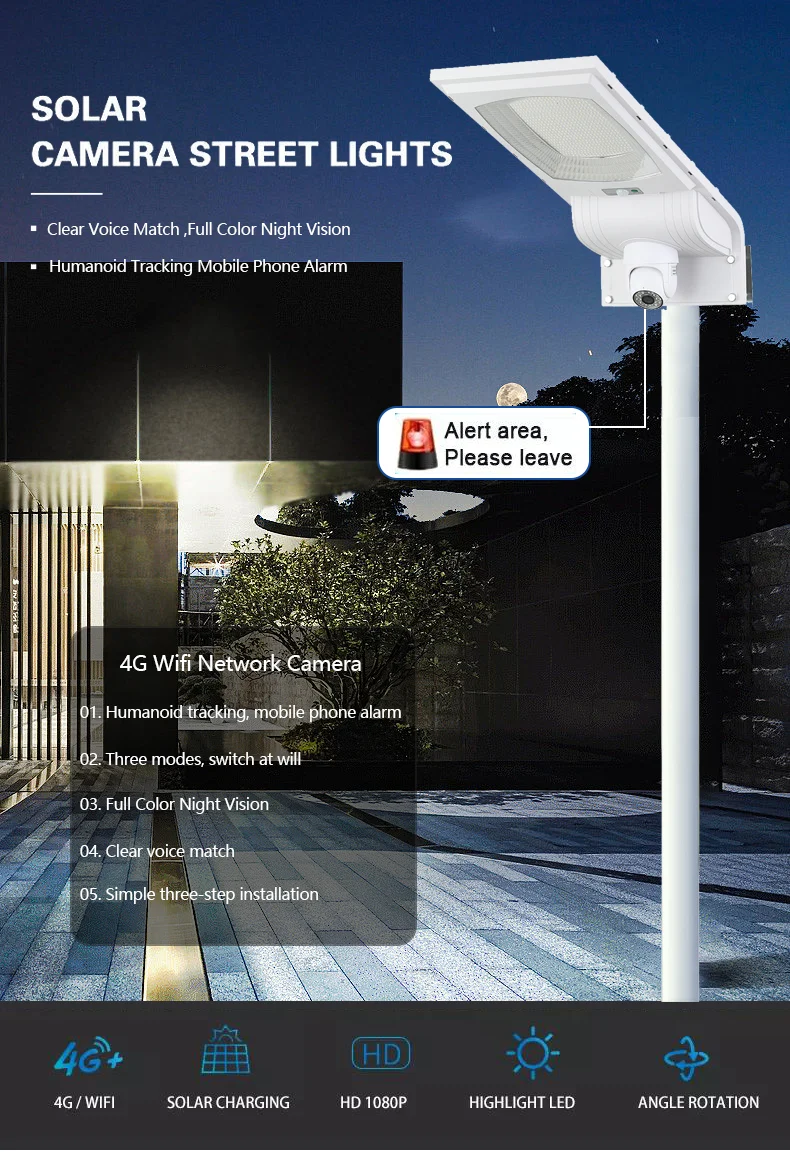 300w Intelligent Monitoring System Solar Led Street Lights Support 4g ...