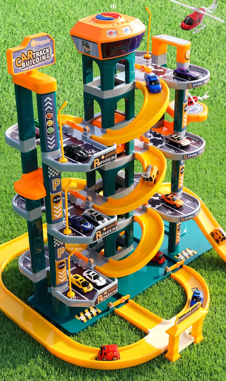 Electric Multilayer Car Parking Lot Track Toy Set for Kids