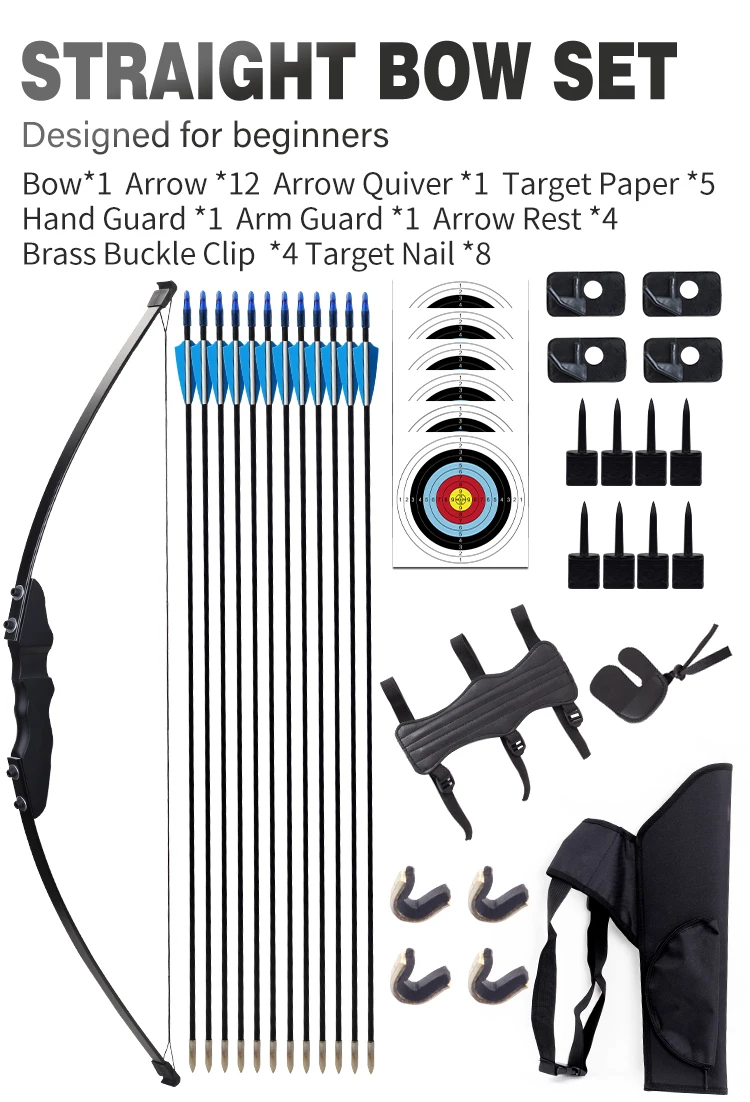 Spg Archery Takedown Recurve Bow And Arrow Set Wooden Fiberglass Arrow ...