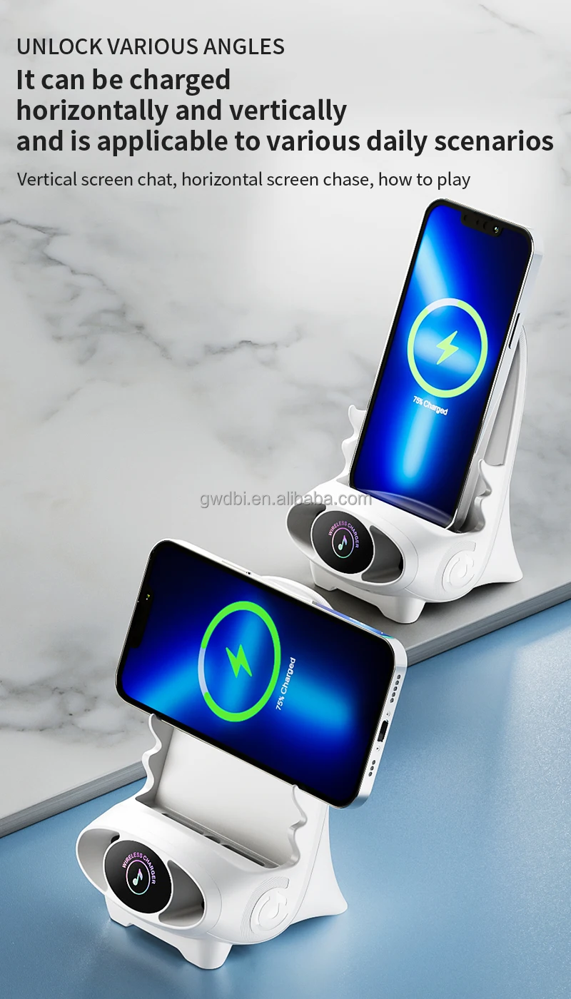 V8 Custom 15W Wireless Charger Stand - Portable Mobile Charging Desktop ...