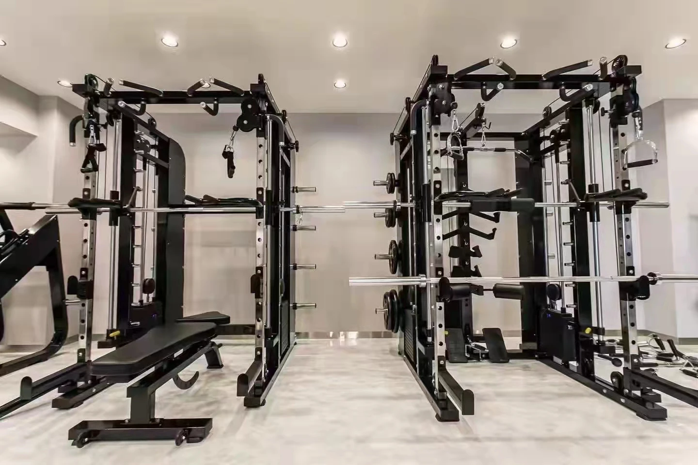 Multi Functional Squat Rack Combo Smith Cable Crossover Power Rack ...