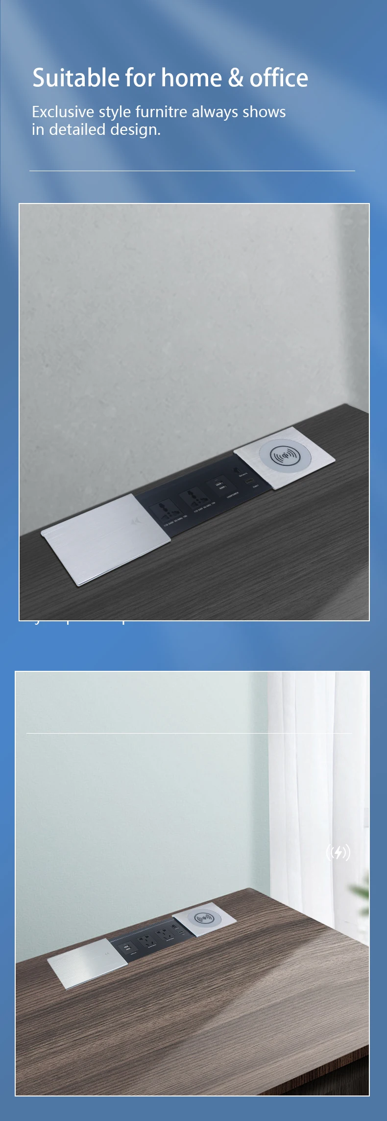 Table Recessed Hidden Plug Socket Cover Outlet Box