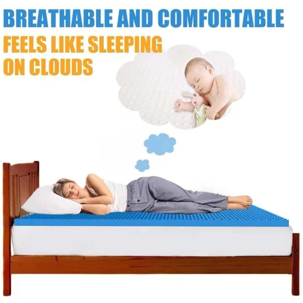 High Air Permeability TPE Gel Mattress Topper - Cooling & Massage