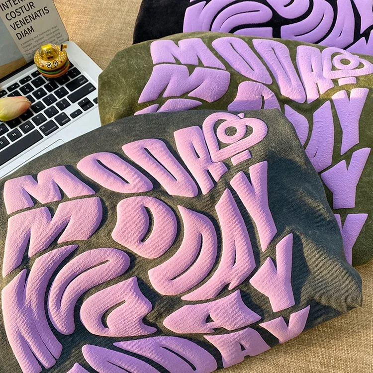 Wholesale Custom 3D Puff Print T Shirts - Distressed Style