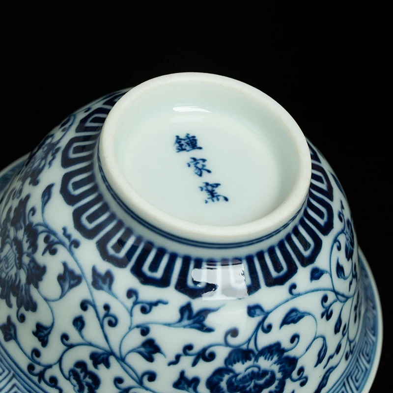 Zhongjiayao Ceramic Covered Bowl Jingdezhen Chai Kiln Blue And White ...