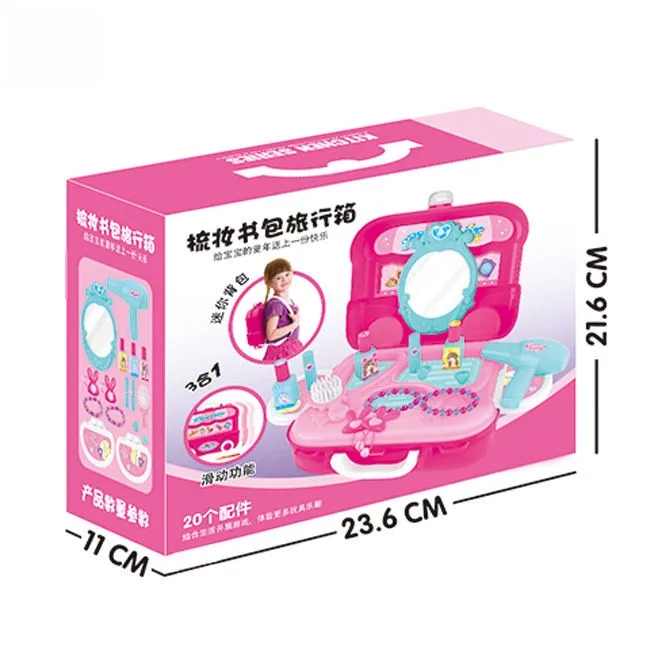 High Quality Kids 2 In 1 Backpack Beauty Toy Fashion Pretend Play ...
