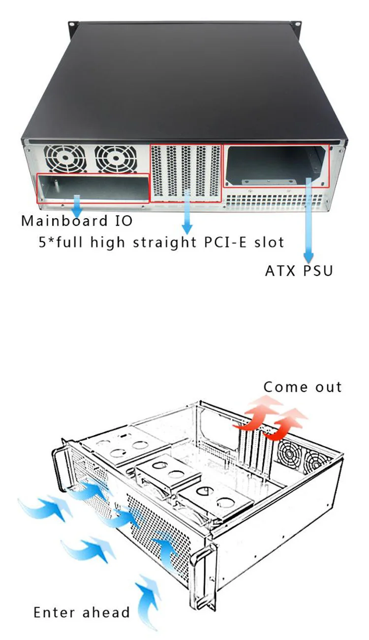 3U Server Chassis - Industrial Rack Mount with Cooling Fans
