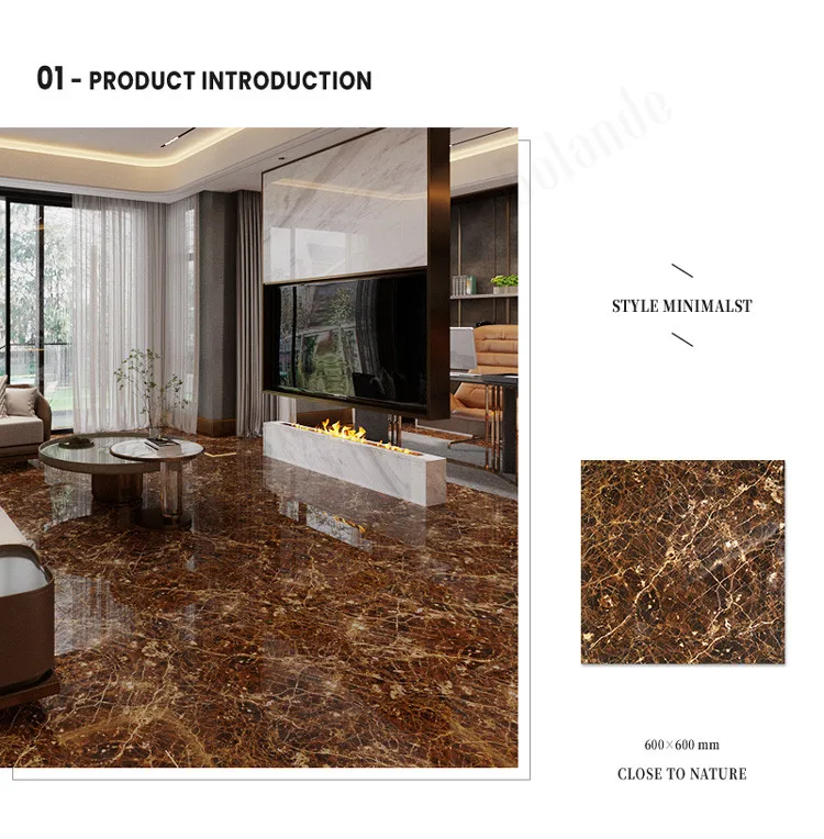 Floor Stone Golden Vein Ceramic Look Porcelain Marble Tile Room ...