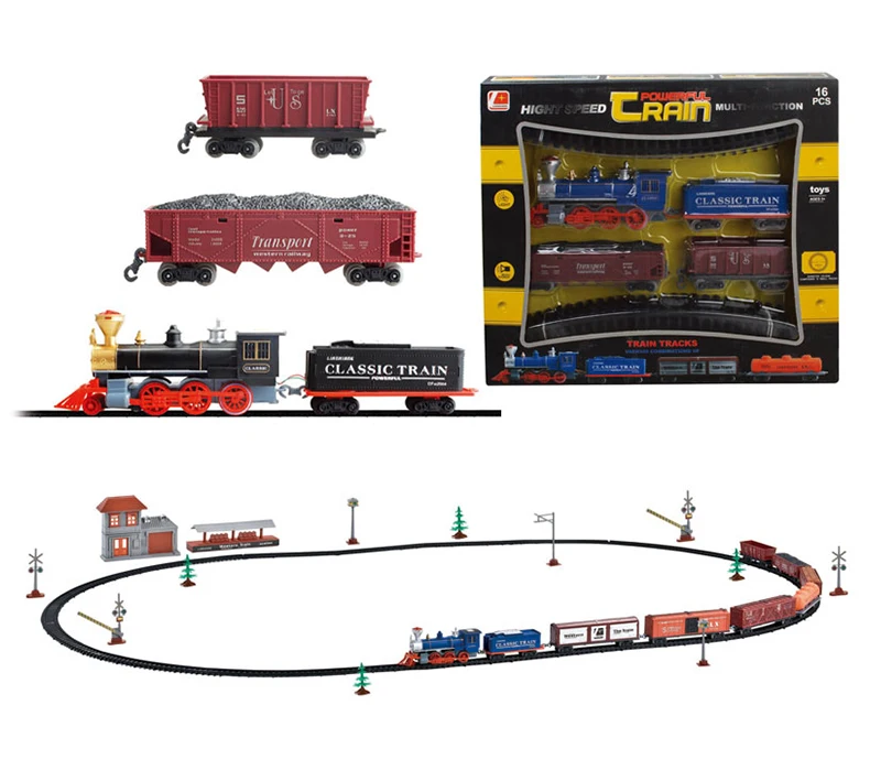 Classic Battery Operated Railway Train Track Toy for Kids