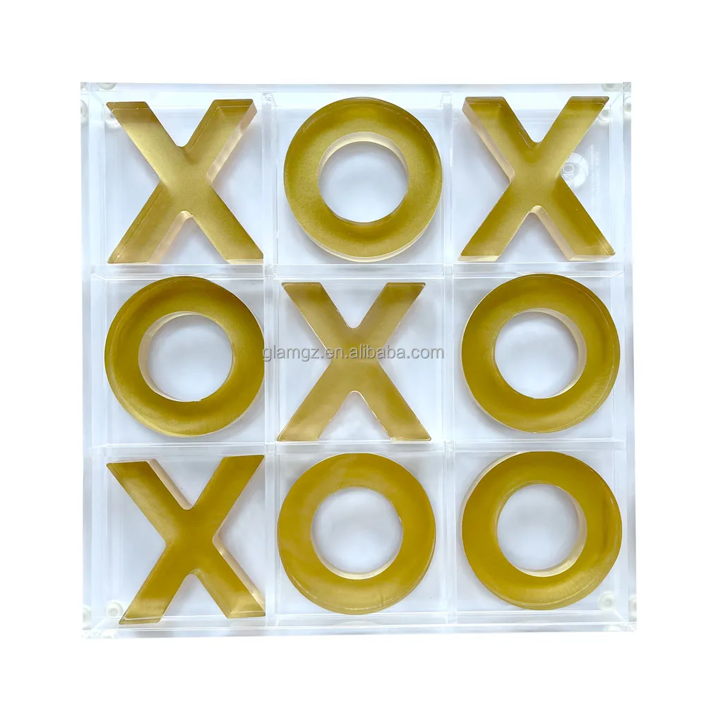 Custom Modern Chess Set - Lucite Table X O Game Set