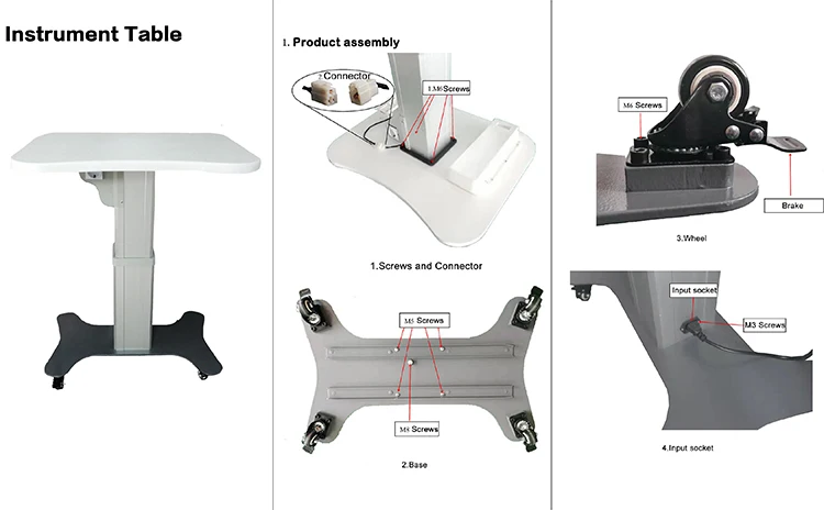 Motorized Ophthalmic Instrument Table - Large Size & Support