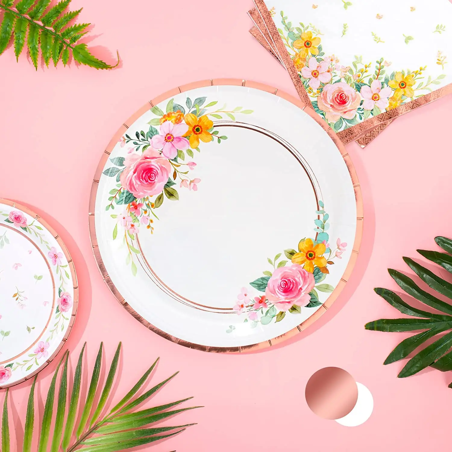 Nicro 10guest Birthday Bridal Shower Custom Printed Round Paper Plate ...