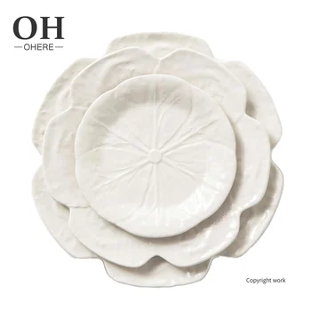 Ohere Ceramic Cabbage Shape Dinner Set Bone China Porcelain Tableware ...