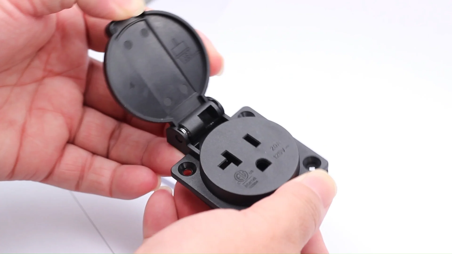 Iec 15a 125v Ac Power Socket Usa Nema 5-15r 3 Pin Plug Socket Connector With Waterproof Cover ...