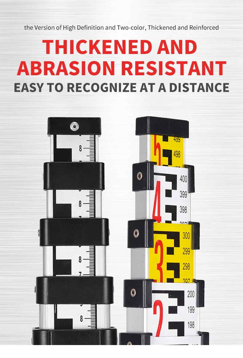 Thickened Aluminum Tower Telescopic Rod Ruler Spirit Optical Level ...