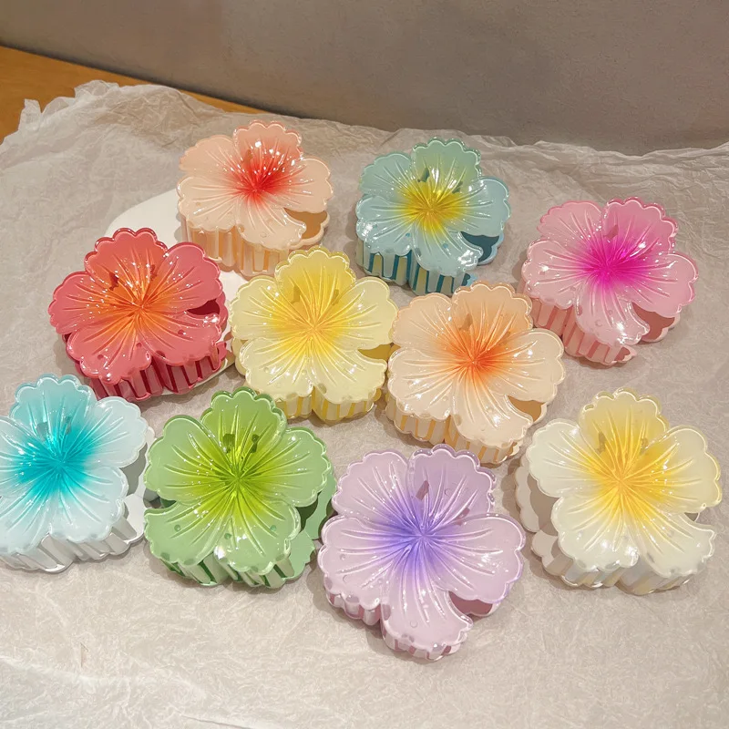 YT Hot New Arrival 8cm Hibiscus Hawaiian Egg Flower Hair Clamp Clip ...