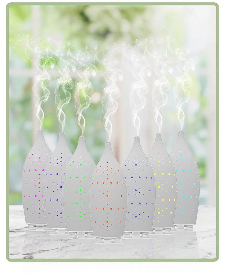 Night Light Cool Scent Diffuser Ceramic Led Essential Oil Machine Smart ...