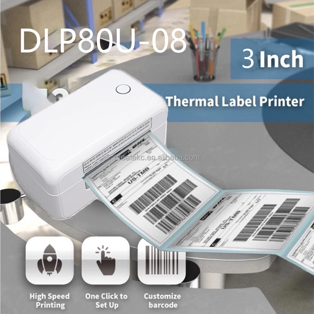 80mm Desktop Usb Waybill Label Printer Shipping Expressthermal Sticker ...