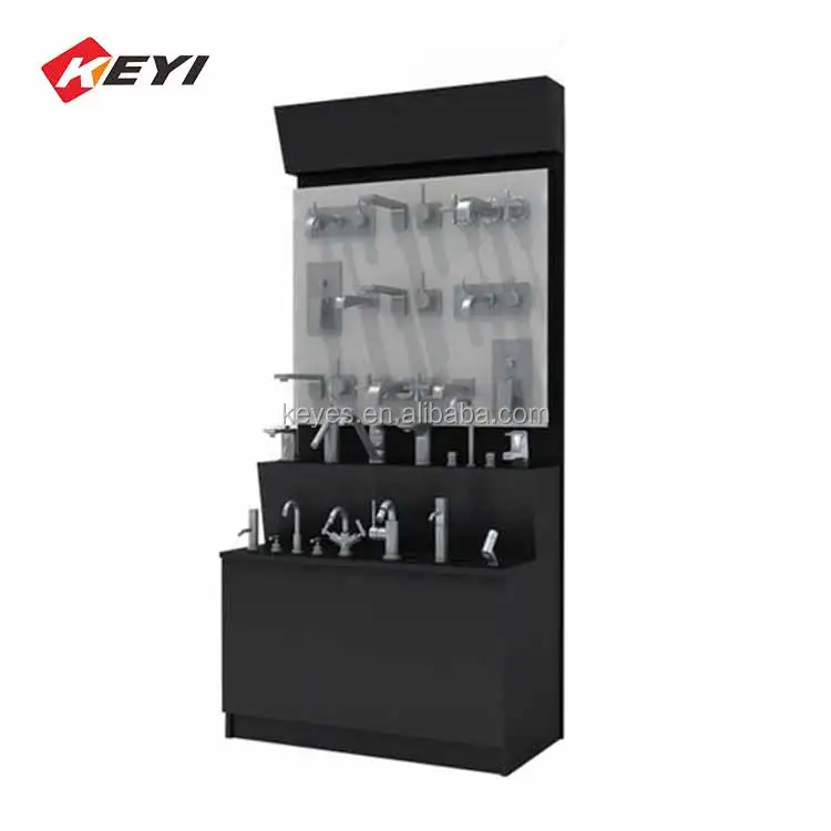 Custom Design White Wooden Slatwall Display Stand for Water Tap